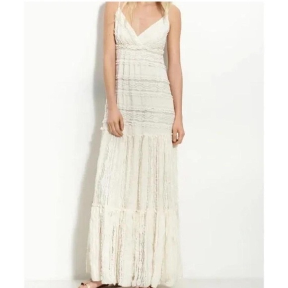 Willow & Clay | Dresses | Willow Clay Lace Crochet Ivory Maxi Dress S ...